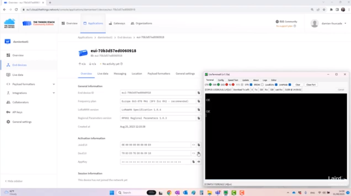 Connecting the RM126x to The Things Stack / TTN | Ezurio